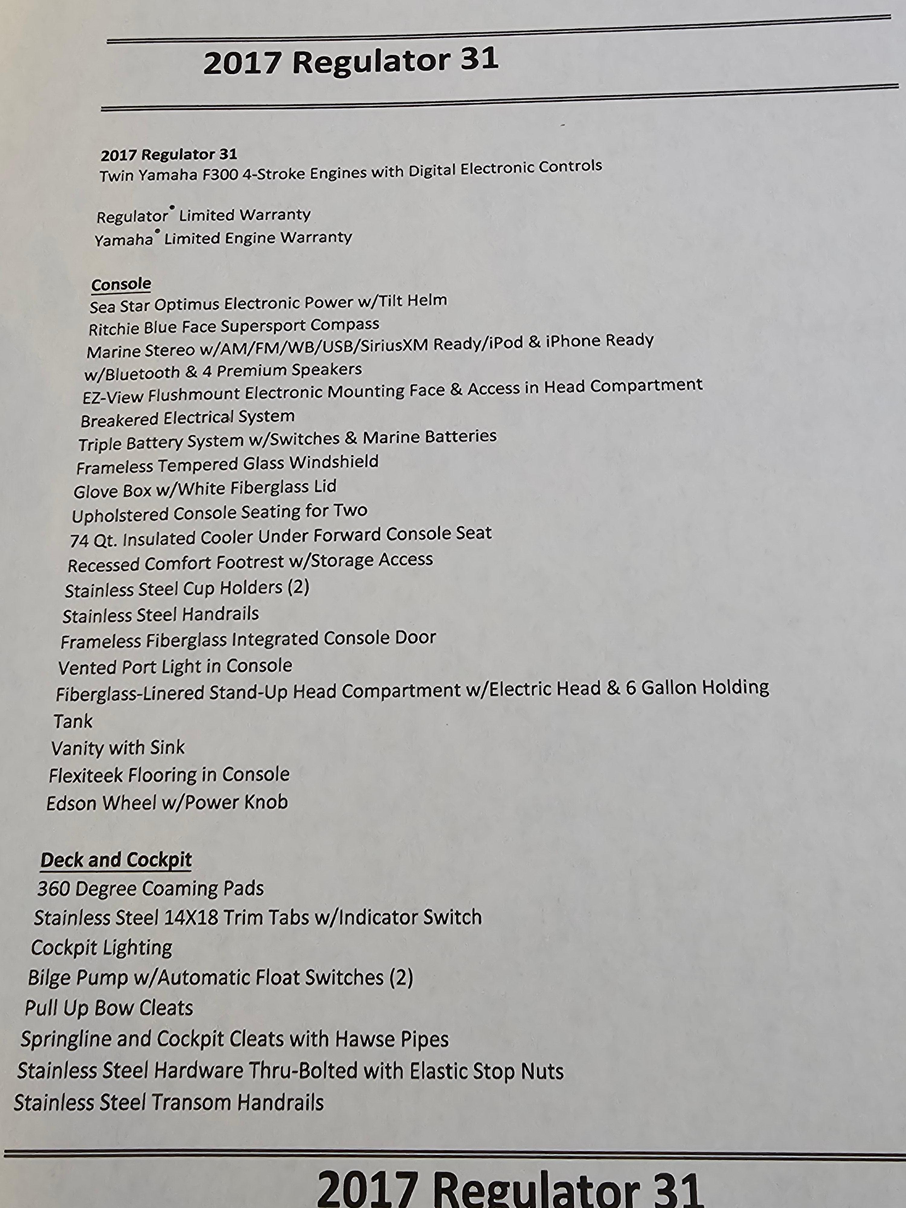 2017 Regulator 31 CC Centre Console for sale - YachtWorld